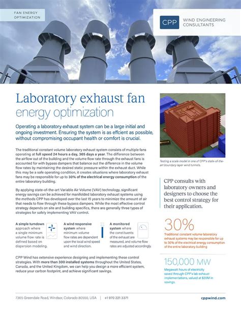 Cpp Wind Engineering Consultants On Linkedin Laboratoryexhaust Labexhaust Windengineering