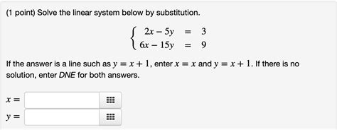 Solved Point Solve The Linear System Below By Chegg Com