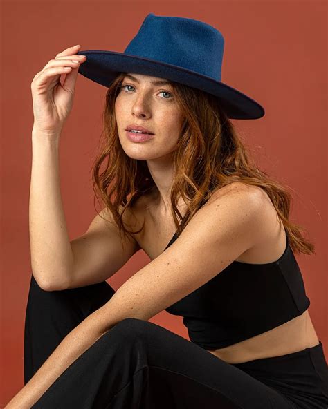 Azure Fedora Blue Hat Palma Miel