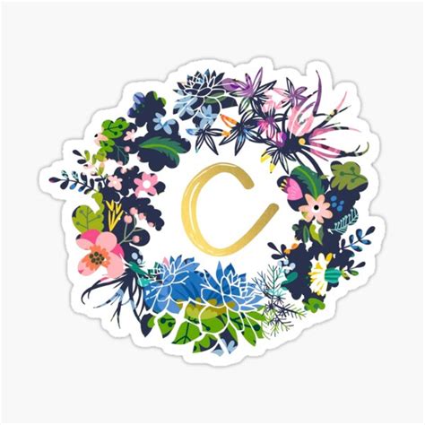 C Flowers Sticker For Sale By Mjm412 Redbubble