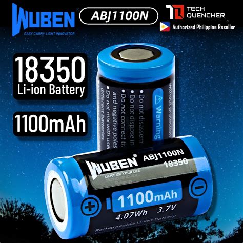 Wuben Abj1100n 18350 Battery Rechargeable 1100mah Li Ion Battery For Wuben E7 Flashlight