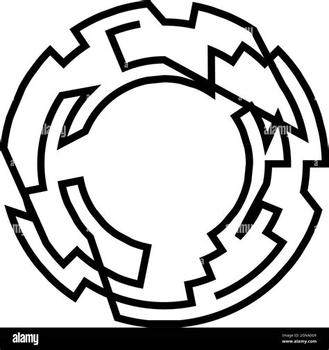 Geometric Random Circular Element Abstract Angular Circle Shape Stock Vector Illustration