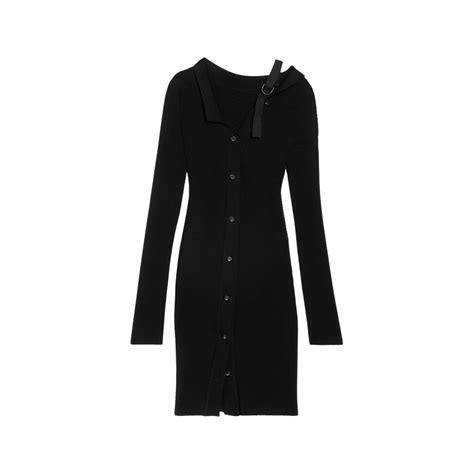 W 자크뮈스 라 로브 마이유 콜린 어시메트릭 스트랩 가디건 드레스 블랙 Jacquemus Kream