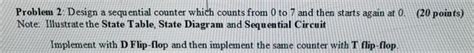 Solved Problem 2 Design A Sequential Counter Which Counts