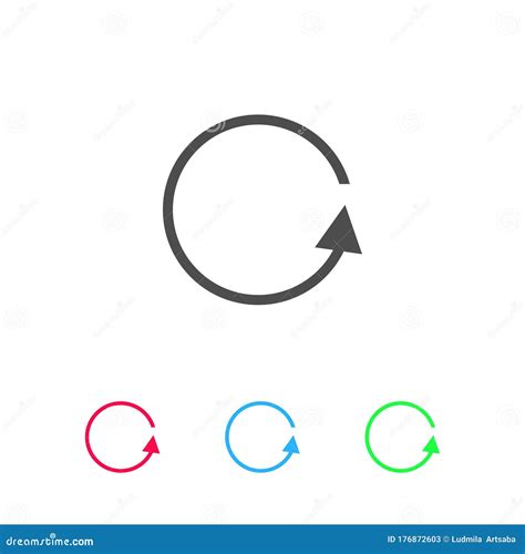 Refresh Reload Rotation Loop Icon Flat Stock Illustration