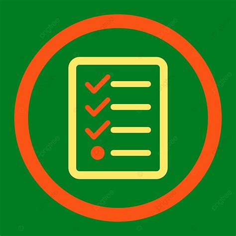 Rounded Vector Icon In Flat Orange And Yellow Depicting A Checklist Vector Icon Exam Blank