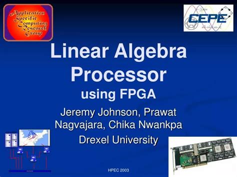 PPT Linear Algebra Processor Using FPGA PowerPoint Presentation Free