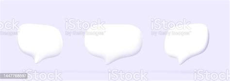 3d 흰색 말풍선 텍스트 메시지 대화 3d 렌더링에 대한 채팅 아이콘 빈 알림 아이콘 대화를 위한 빈 대화 상자 댓글 보라색 배경에 격리된 따옴표 3차원 형태에 대한 스톡