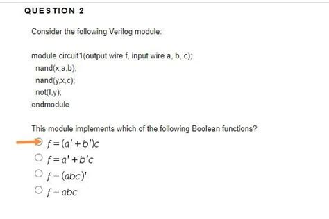 Solved Question 2 Consider The Following Verilog Module