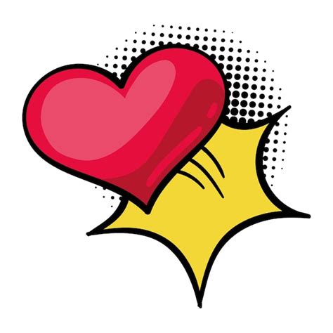Free Vector Love Pop Art Passion Icon Isolated