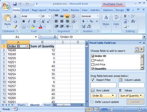 Ms Excel 2007 How To Show Bottom 10 Results In A Pivot Table