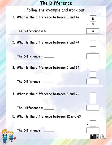 find the difference math worksheets