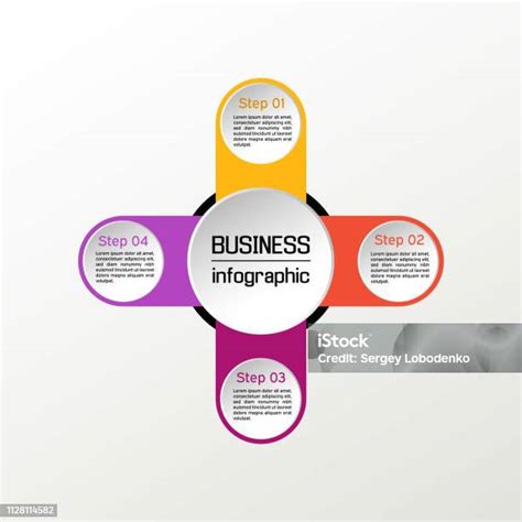 벡터 원 Infographic입니다 비즈니스 다이어그램 프레 젠 테이 션 및 차트 배경입니다 개념에 대한 스톡 벡터 아트 및