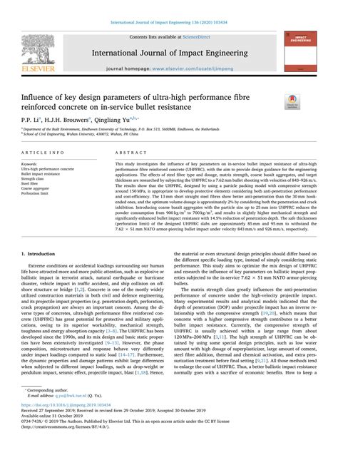 Pdf Influence Of Key Design Parameters Of Ultra High Performance Fibre Reinforced Concrete On