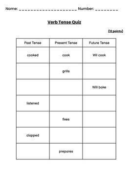 Editable Verb Quiz By Third N Thriving Tpt