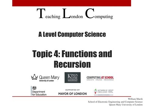 Ppt Functions And Recursion In A Level Computer Science Powerpoint Presentation Id8818507