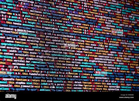 Software Developer Programming Code On Computer Abstract Computer Script Source Code Shallow