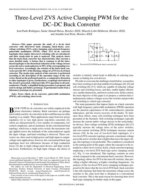 Pdf Three Level Zvs Active Clamping Pwm For The Dc Dc Buck Converter