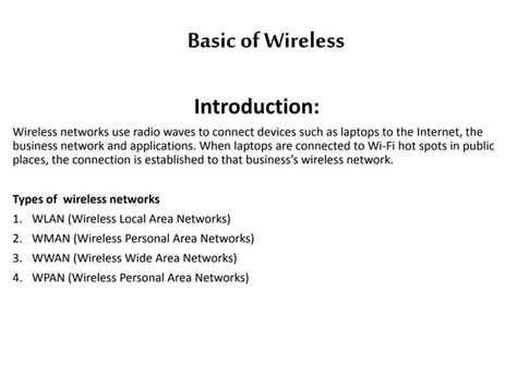 Wireless Networking Ppt