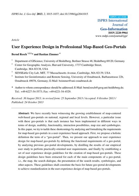 PDF User Experience Design In Professional Map Based Geo Portals