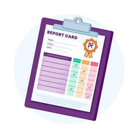 Hand Drawn Report Card Illustration Free Vector