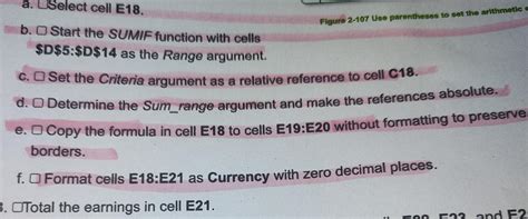Solved • ﻿a ﻿dselect Cell E18b ﻿start The Sumif