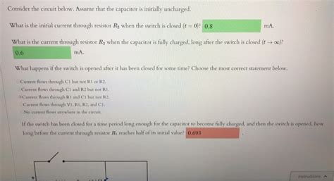 Solved Consider The Circuit Below Assume That The Capacitor