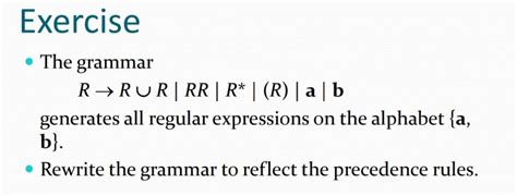Solved The Grammar R→r∪r∣rr∣r∗∣r∣a∣b Generates All Regular