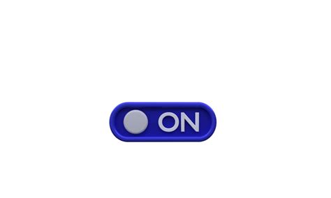 Unique 3d Rendering Blue On Toggle Switch Button Isolated Trendy And