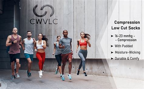 Cwvlc Unisex Cushioned Compression Athletic Ankle Socks Multipack Clothing Shoes