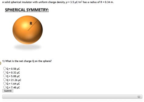 Solved A Solid Spherical Insulator With Uniform Charge