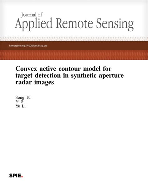 Pdf Convex Active Contour Model For Target Detection In Synthetic Aperture Radar Images
