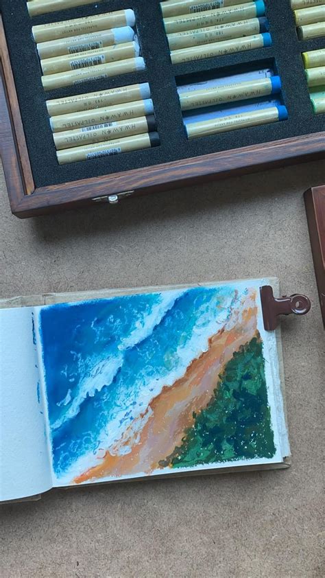 오일파스텔로 그리는 바다풍경 그림