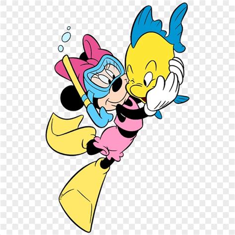 Minnie Mouse Underwater Swimming With Fish Citypng