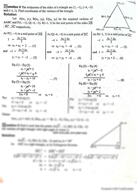 Solution Mathematics 2nd Year Integration To Analytical Geometry