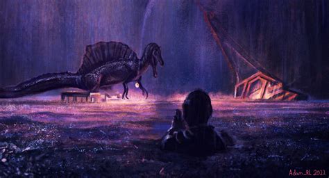 Adam Rl Jurassic Park Iii Spinosaurus River Scene Redux Illustrations