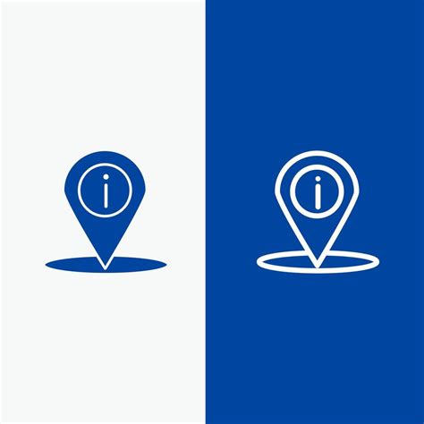 Location Navigation Place Info Line And Glyph Solid Icon Blue Banner