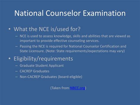 Ppt National Counselor Certification National Counselor Examination