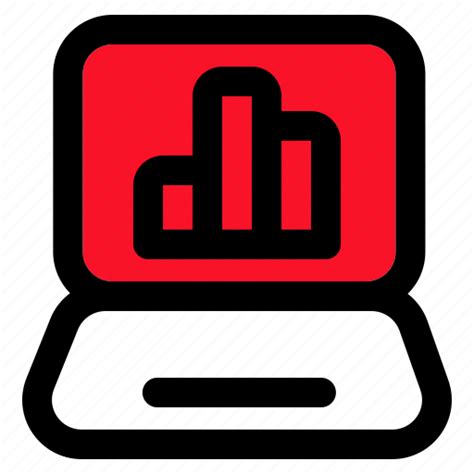 Analysis Laptop Graph Computer Technology Icon Download On Iconfinder
