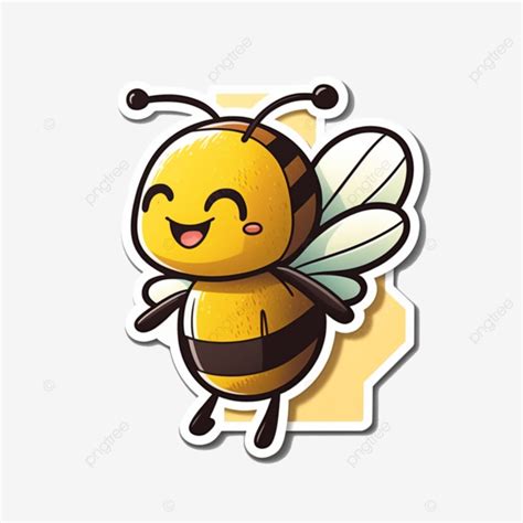 꿀벌 웃는 노란색 만화 일러스트 스티커 만화 일러스트 스티커 일러스트 벌 Png 일러스트 및 이미지 에 대한 무료 다운로드 Pngtree