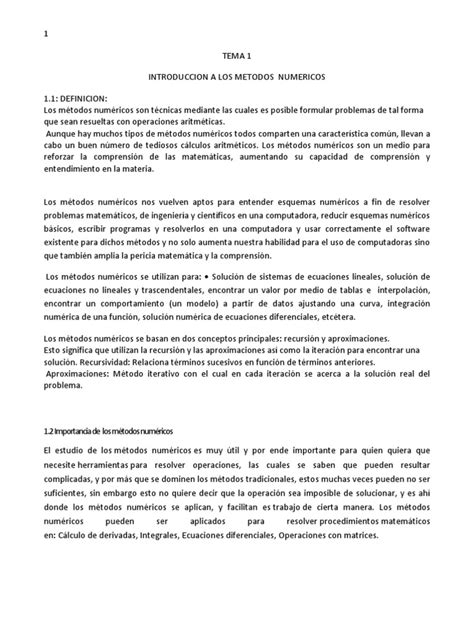 Metodos Numericos Pdf Análisis Numérico Medición
