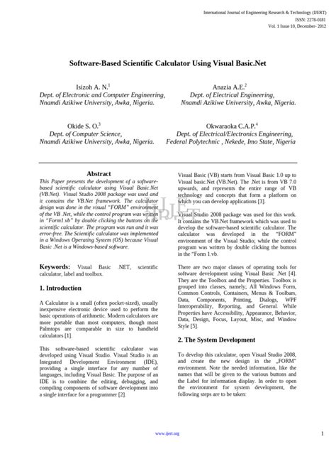 Ijertsoftwarebasedscientificcalculat Pdf Computing Software