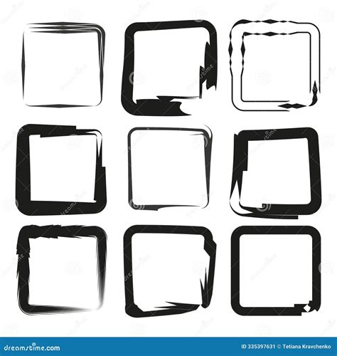 Distorted Square Line Texture Abstract Organic Shapes Collection Cartoon Vector Cartoondealer