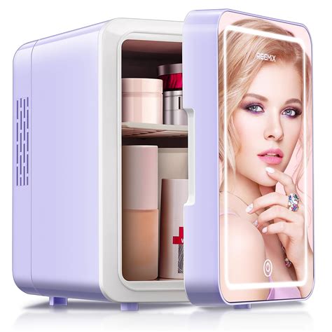 Skincare Fridge 4l Makeup Mini Fridge With Dimmable Led Light Mirror