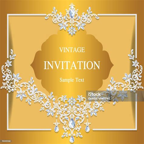 인도 결혼식 초대 카드 템플릿 패턴 골드와 크리스탈 종이에 컬러 배경 결정체에 대한 스톡 벡터 아트 및 기타 이미지 결정체 결혼 의식 결혼식 Istock