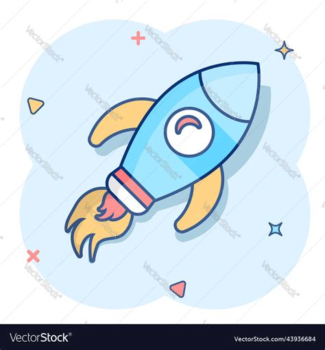 Rocket Space Ship Icon In Comic Style Spaceship Vector Image