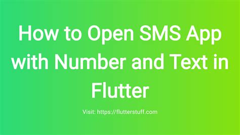 How To Open Sms App With Number And Text In Flutter Flutter Stuff