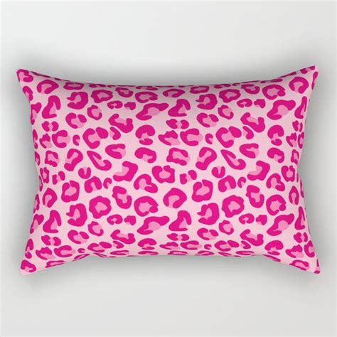 Leopard Print In Pastel Pink Hot Pink And Fuchsia Rectangular Pillow