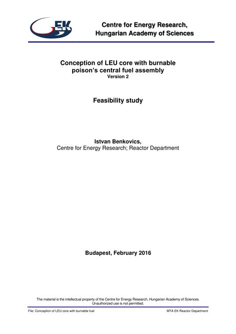 Pdf Conception Of Leu Core With Burnable Poison V2