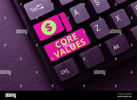 Sign Displaying Core Values Business Idea Principles Which Guide And